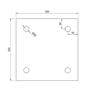 300 x 300 x 12mm Base Plate - Structural Steel Components